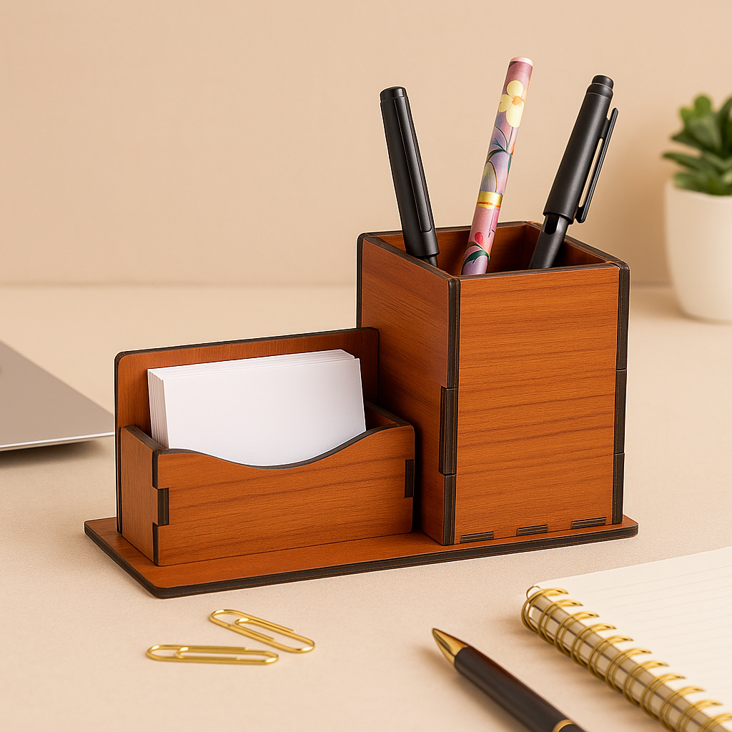 Wooden Metallic Signature Pen Stand – Reynard
